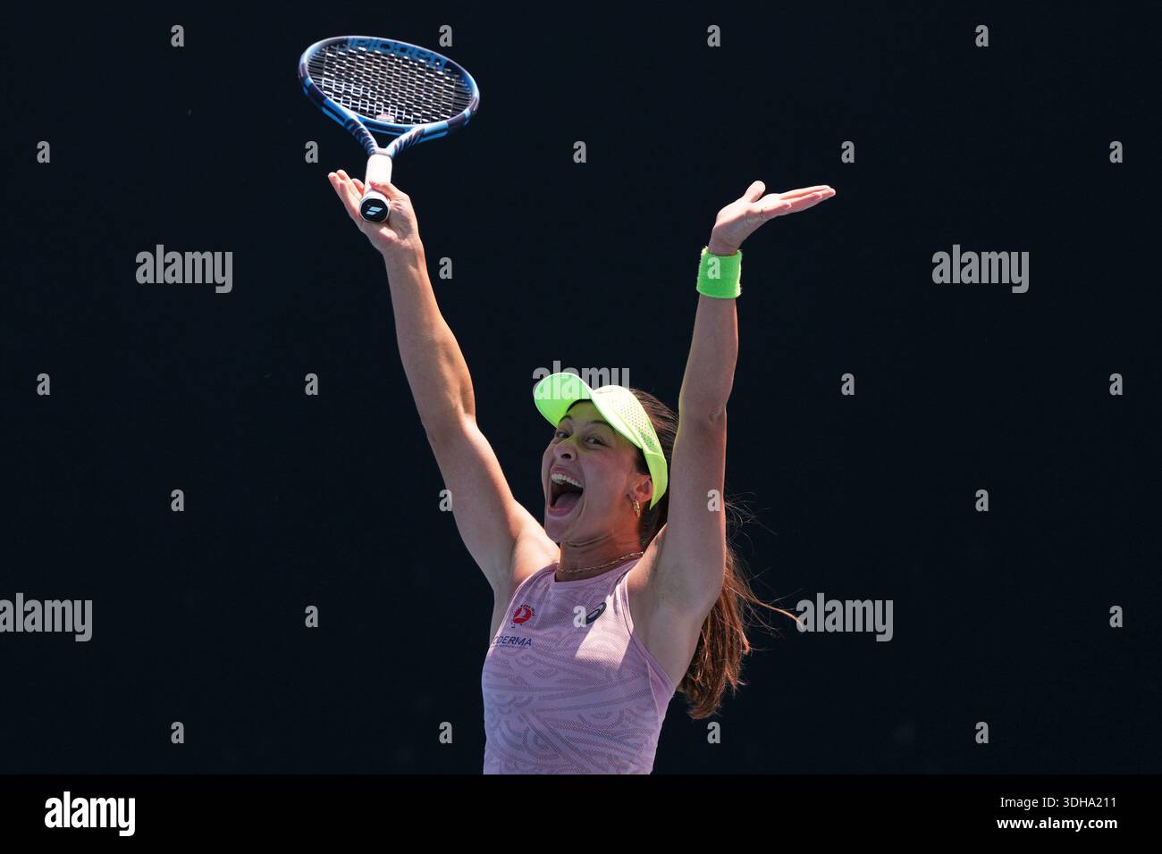 Zeynep Sonmez of Turkey celebrates after defeating Anna Bondar of ...