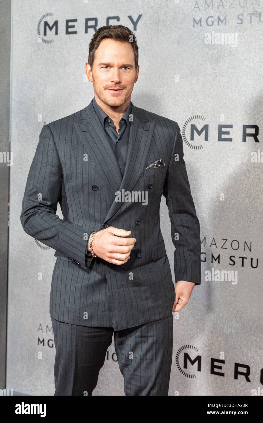 Chris Pratt attends premiere of Mercy by Amazon MGM Studios at AMC ...