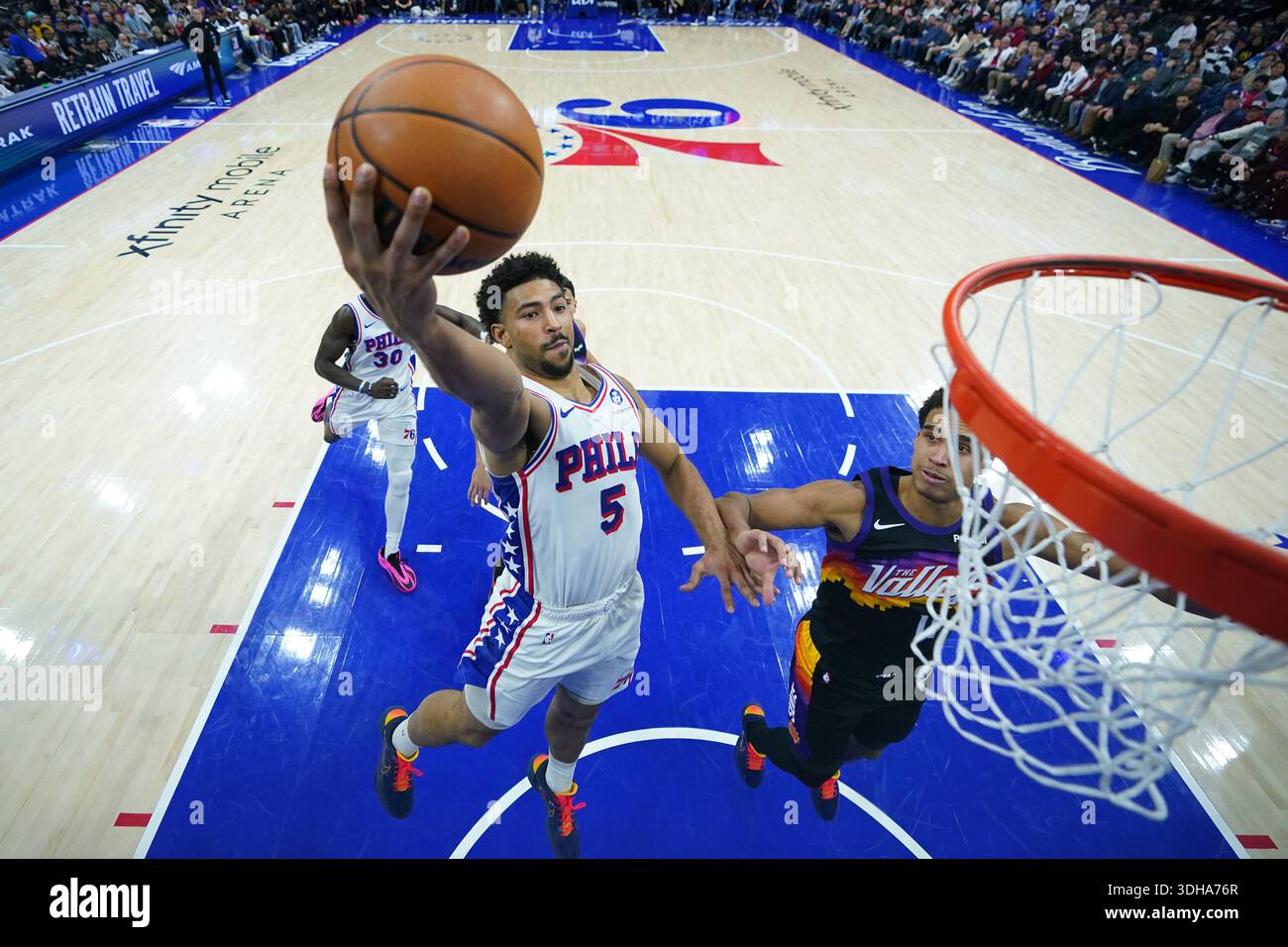 Philadelphia 76ers' Quentin Grimes plays during an NBA basketball game ...