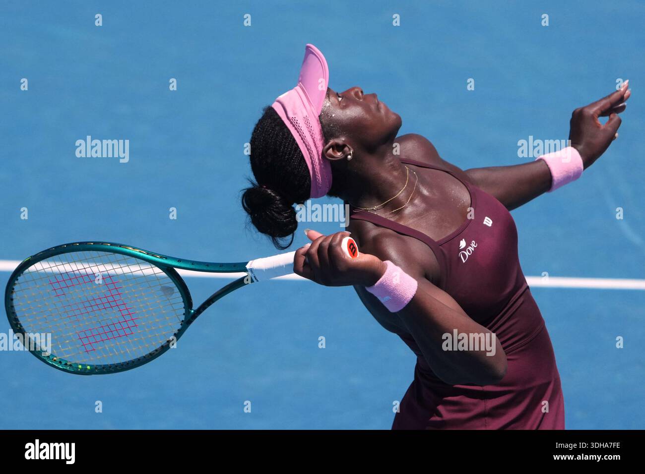 Victoria Mboko of Canada serves to Caty McNally of the U.S. during ...