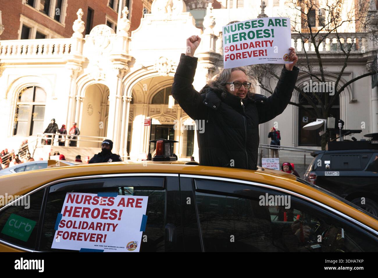 Members of the New York Taxi Works Alliance show solidarity to the New ...