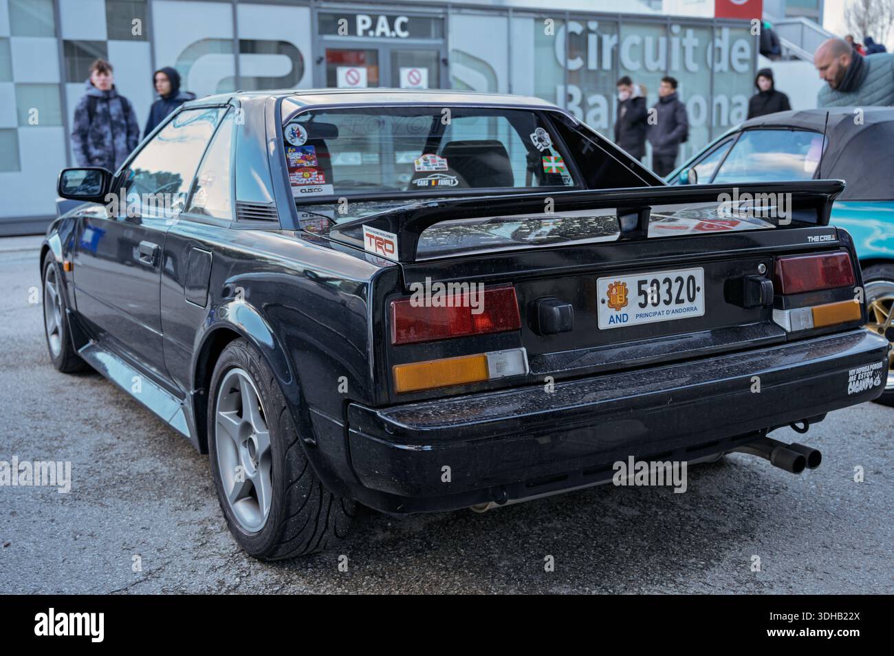 Rear view of a charming black classic Japanese Toyota MR2 with TRD ...