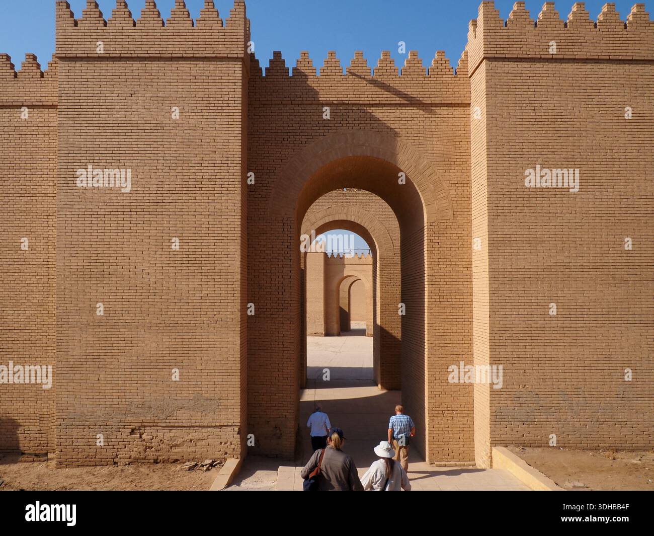 Ruins of Babylon archaeological site near Hillah, Iraq, showing remains ...