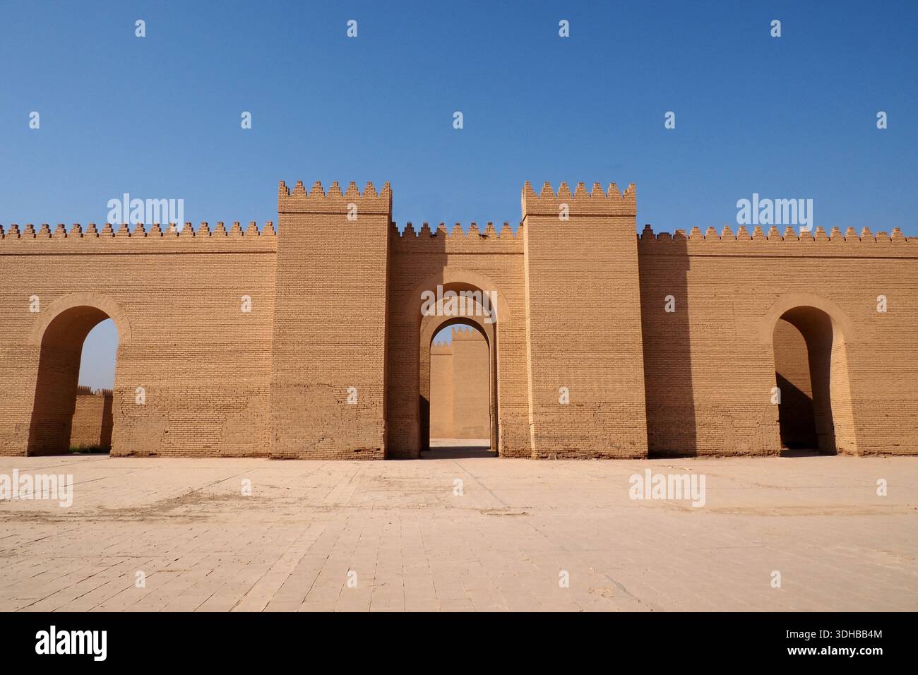 Ruins of Babylon archaeological site near Hillah, Iraq, showing remains ...