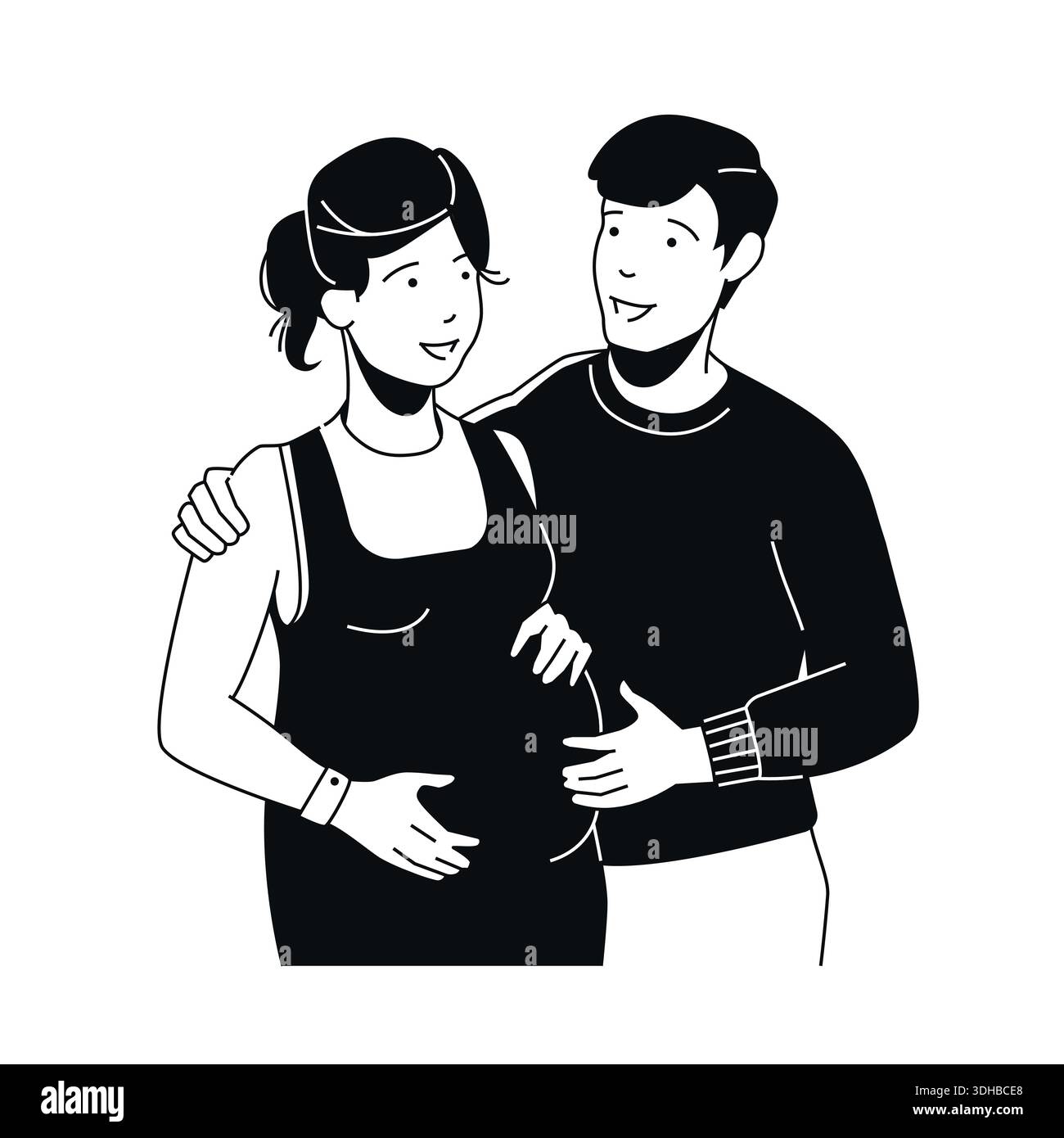 Beautiful future parents Stock Vector Images - Alamy