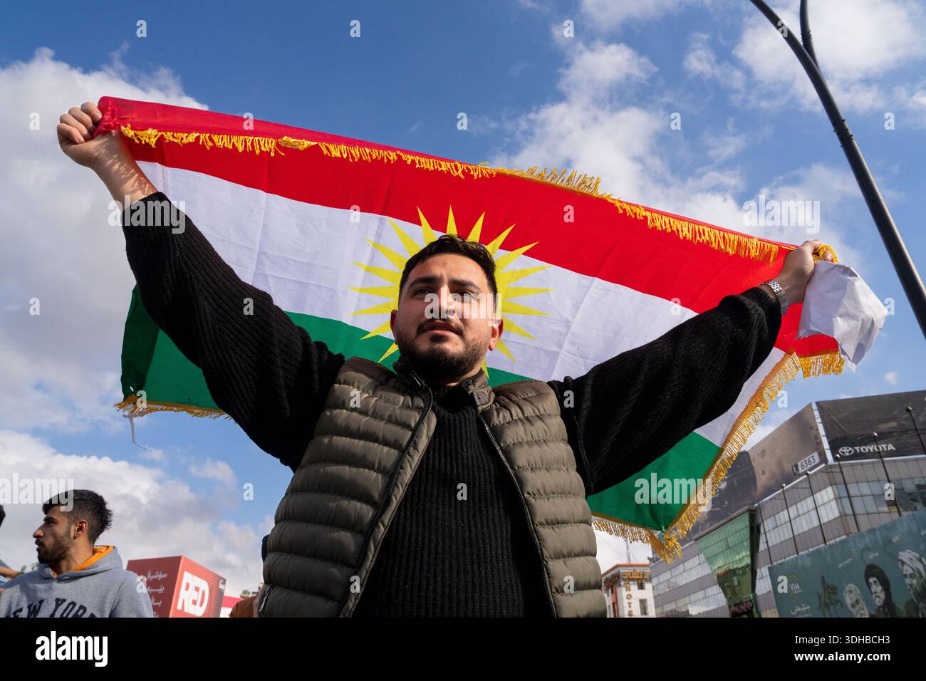 Sulaymaniyah, Iraq. 20th Jan, 2026. Solidarity with Rojava. Protesters ...