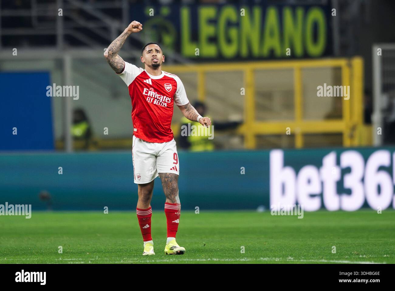 Gabriel Jesus of Arsenal FC celebrates after scoring a goal during the ...