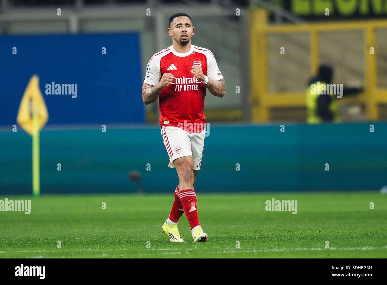 Gabriel Jesus of Arsenal FC celebrates after scoring a goal during the ...