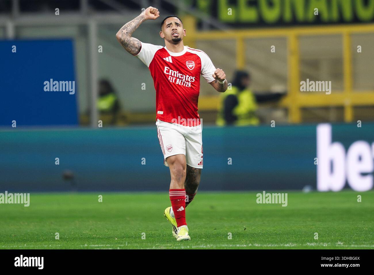 Gabriel Jesus of Arsenal FC celebrates after scoring a goal during the ...