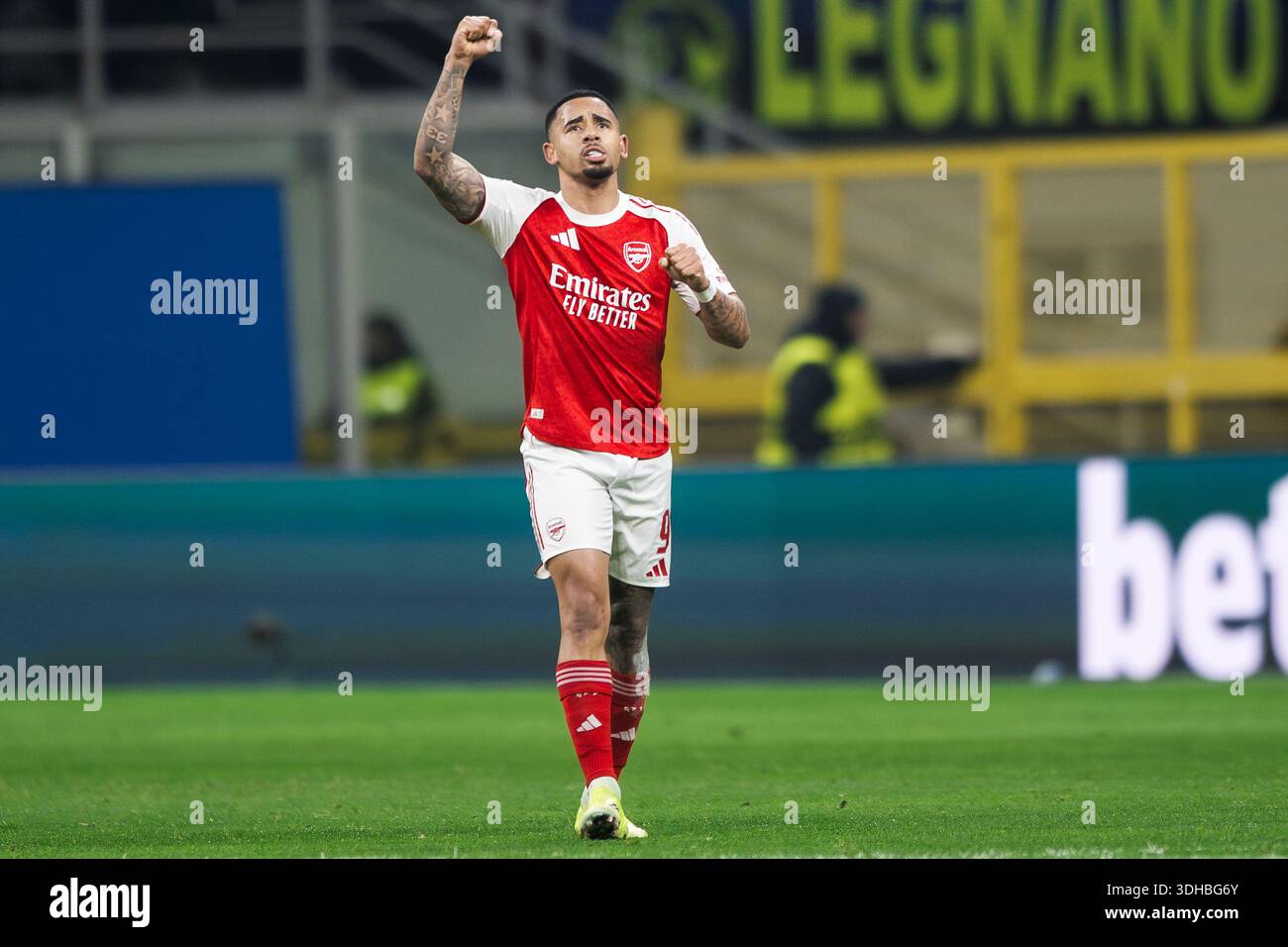 Gabriel Jesus of Arsenal FC celebrates after scoring a goal during the ...