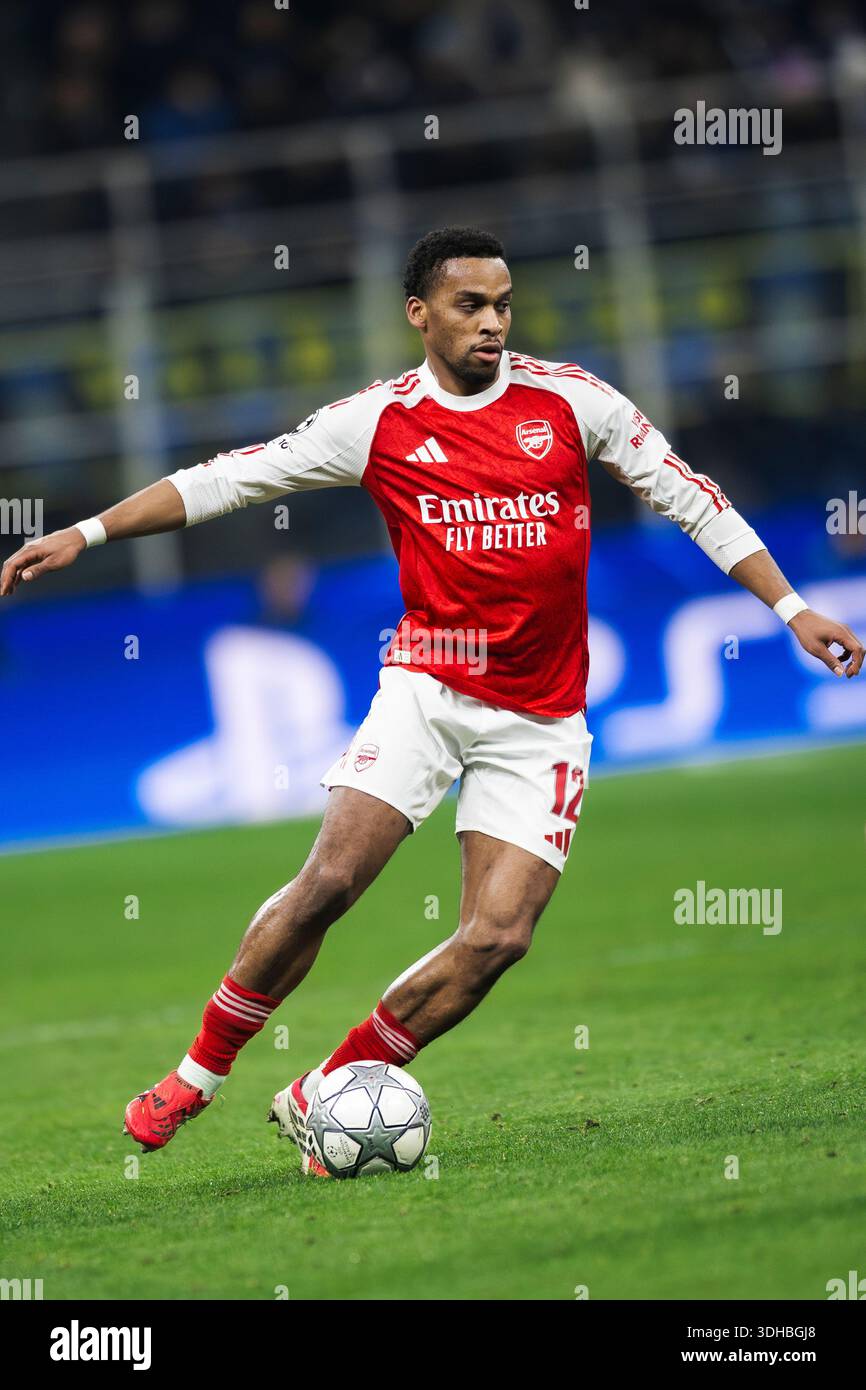 Jurrien Timber of Arsenal FC in action during the UEFA Champions League ...