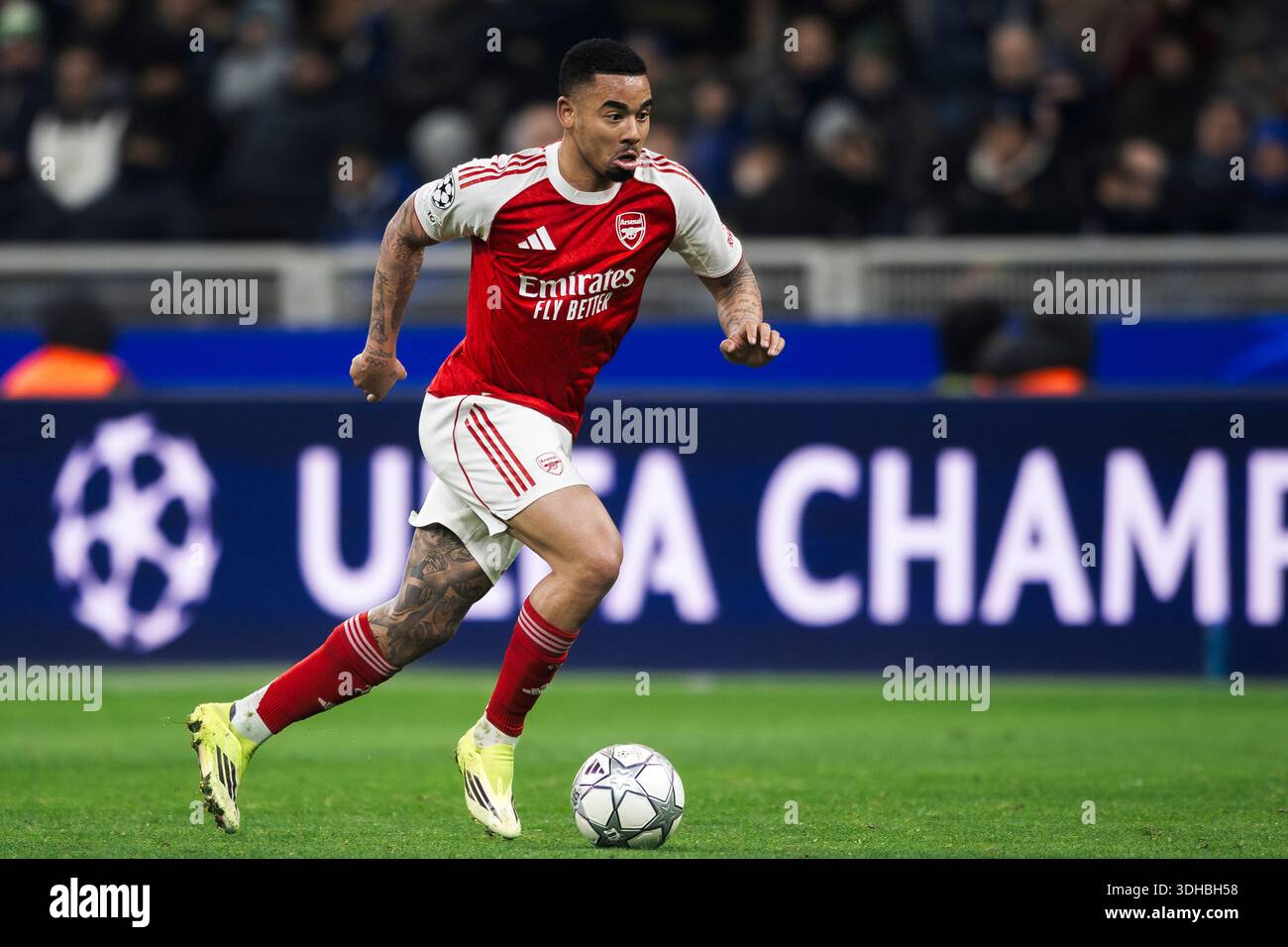 Gabriel Jesus of Arsenal FC gestures during the UEFA Champions League ...