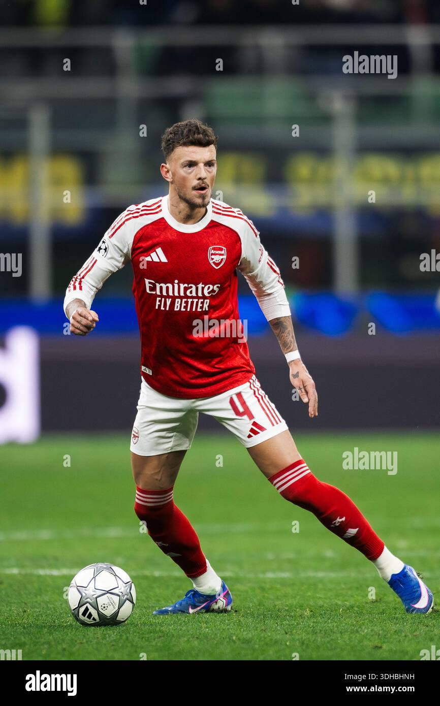 Ben White of Arsenal FC in action during the UEFA Champions League 2025 ...
