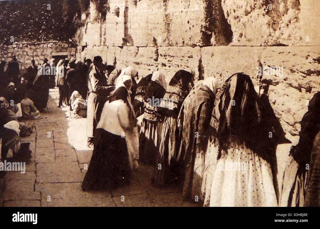 c1930 Women at the Wailing Wall in Jerusalem . The Western Wall, or ...