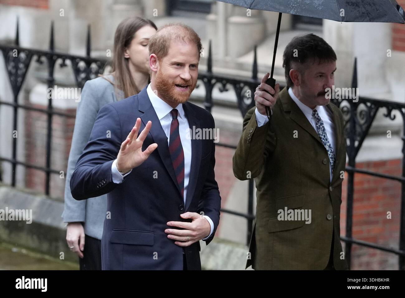 Britain's Prince Harry arrives at London's High Court to lead a group ...