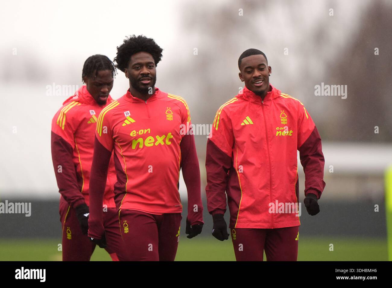 Nottingham Forest's Ola Aina and Callum Hudson-Odoi during a training ...