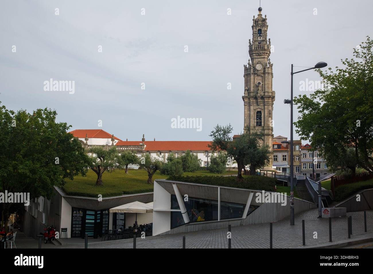 The Clerigos tower, the typical portuguese style buildings and the ...
