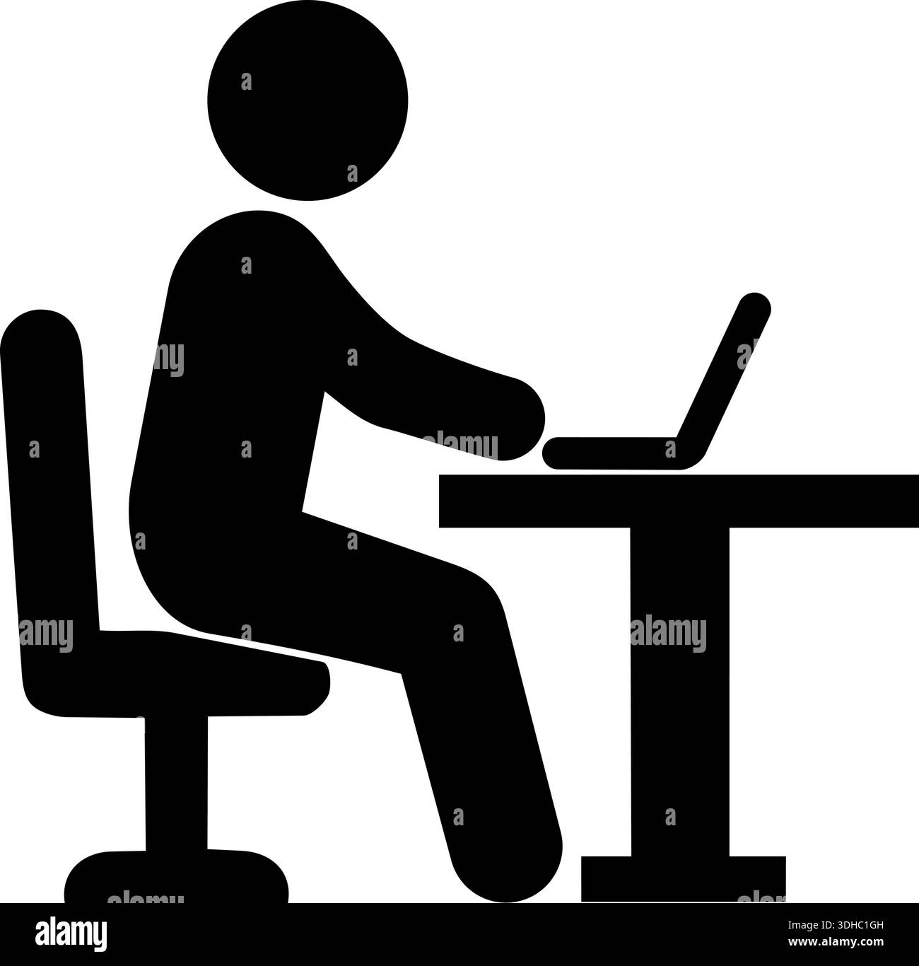 Person using computer silhouette Stock Vector Images - Alamy