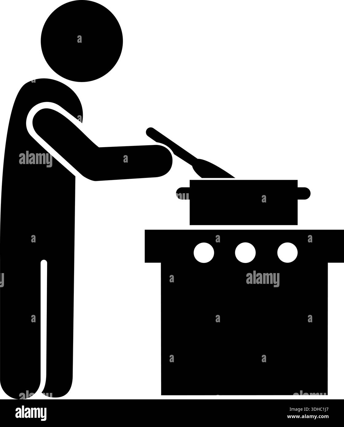 Person standing cooking on Stock Vector Images - Alamy
