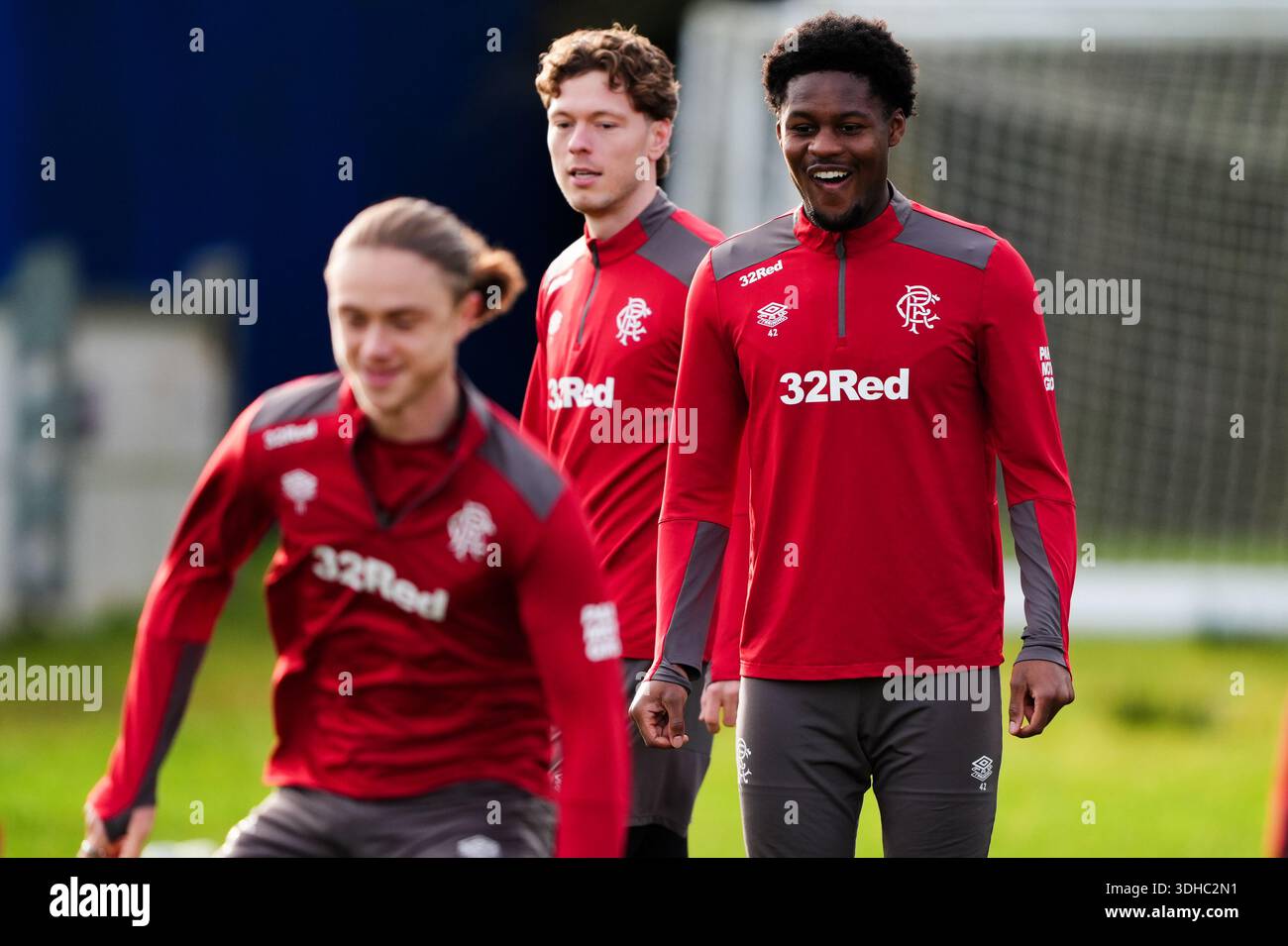 Rangers' Tochi Chukwuani (right) during a training session at the ...