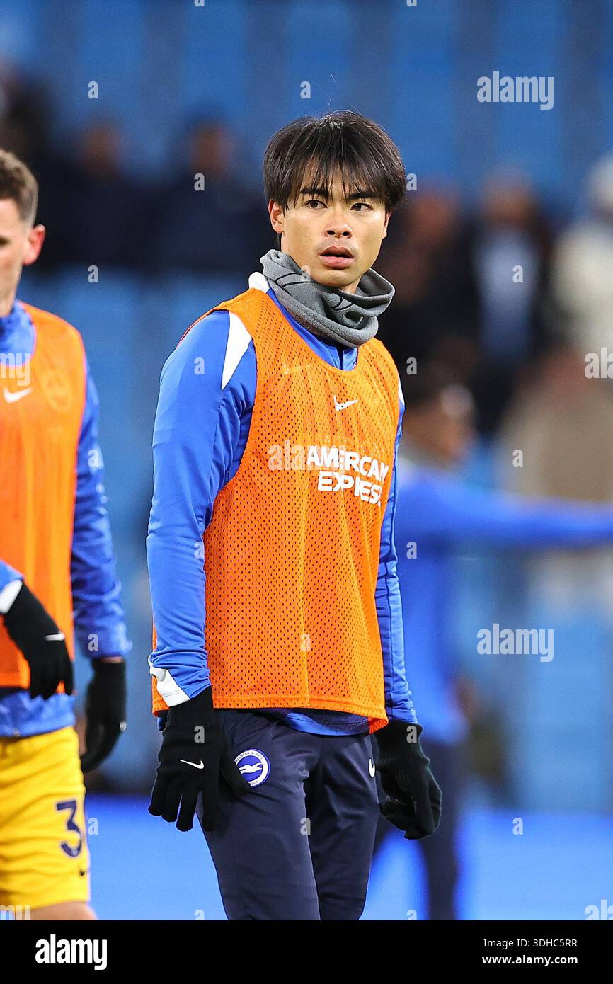 Kaoru Mitoma of Brighton during the Manchester City v Brighton & Hove ...