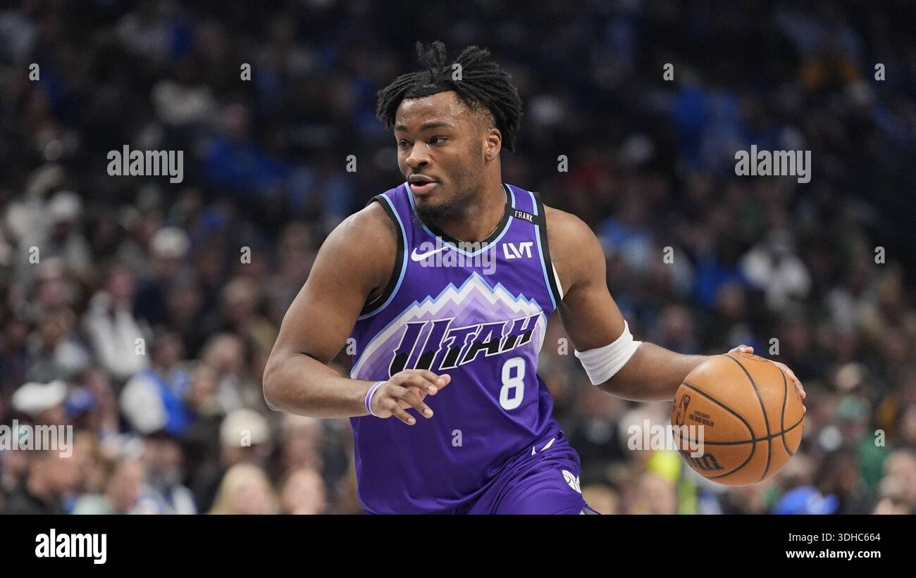 Utah Jazz guard Isaiah Collier works to the basket during an NBA ...