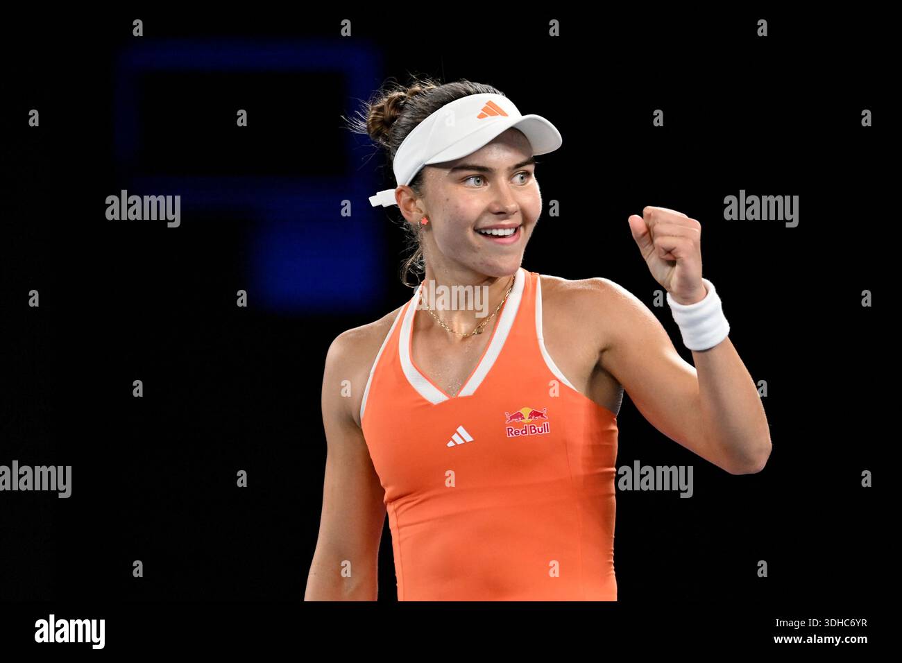 Melbourne, Australia. 22nd Jan, 2026. Iva Jovic of the USA celebrates ...