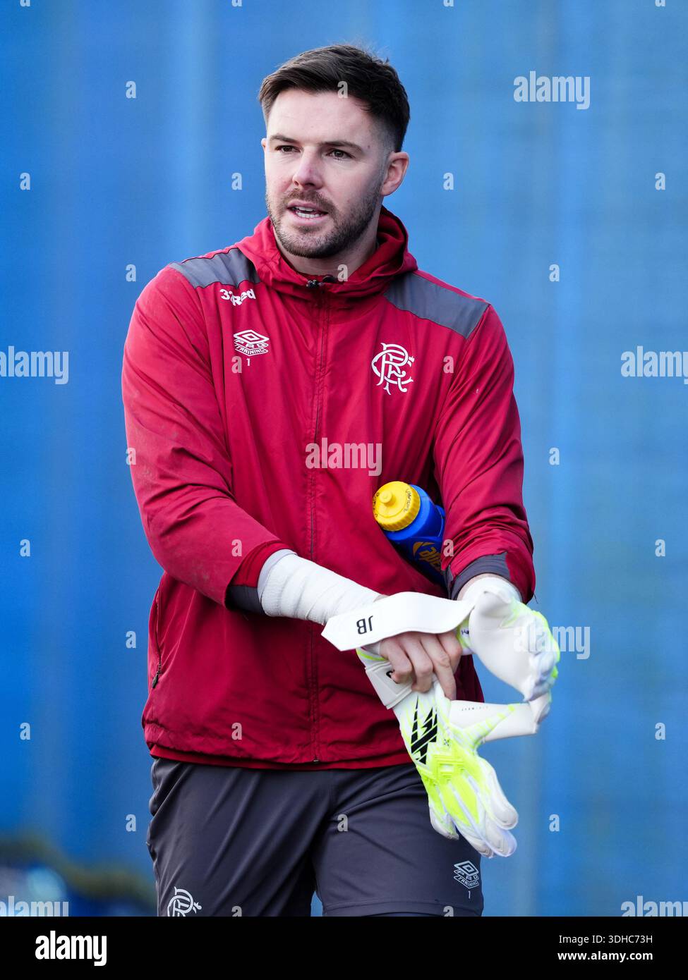 Rangers goalkeeper Jack Butland during a training session at the ...
