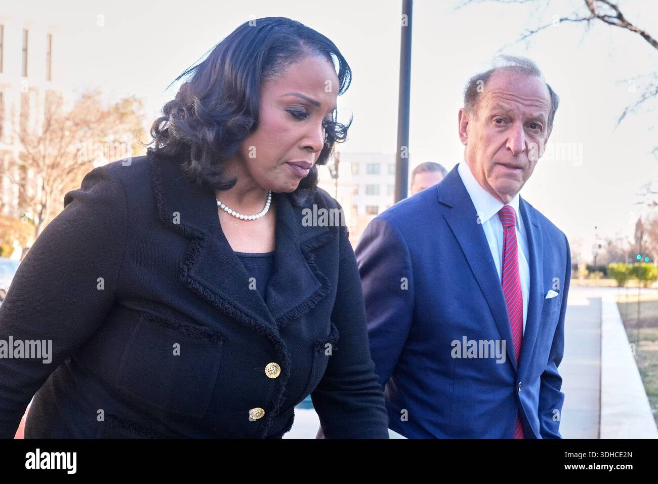 Federal Reserve governor Lisa Cook and attorney Abbe Lowell, arrive at ...
