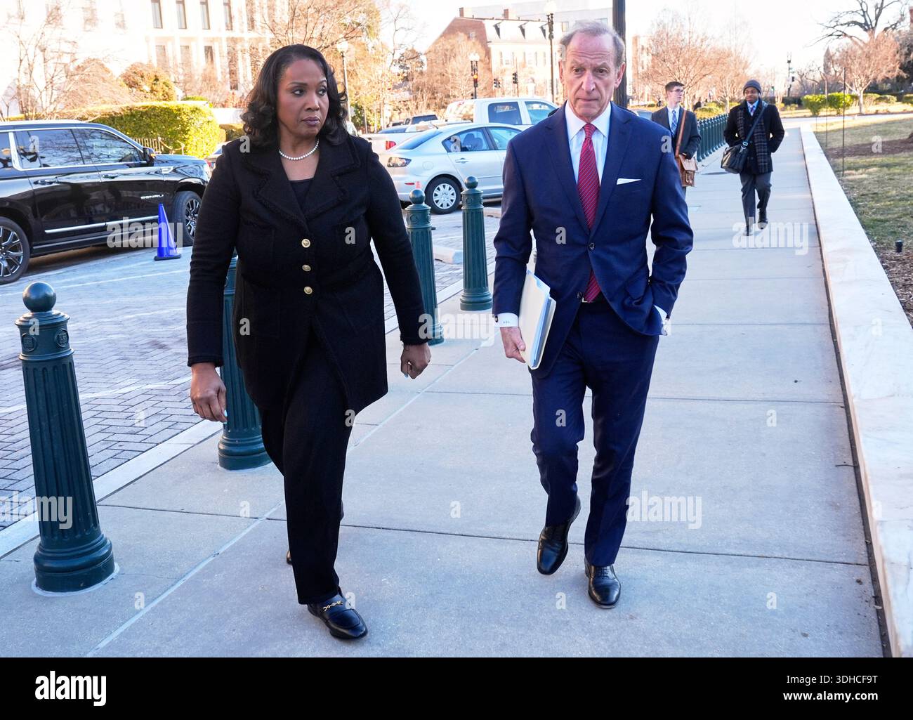 Federal Reserve governor Lisa Cook and attorney Abbe Lowell, arrive at ...