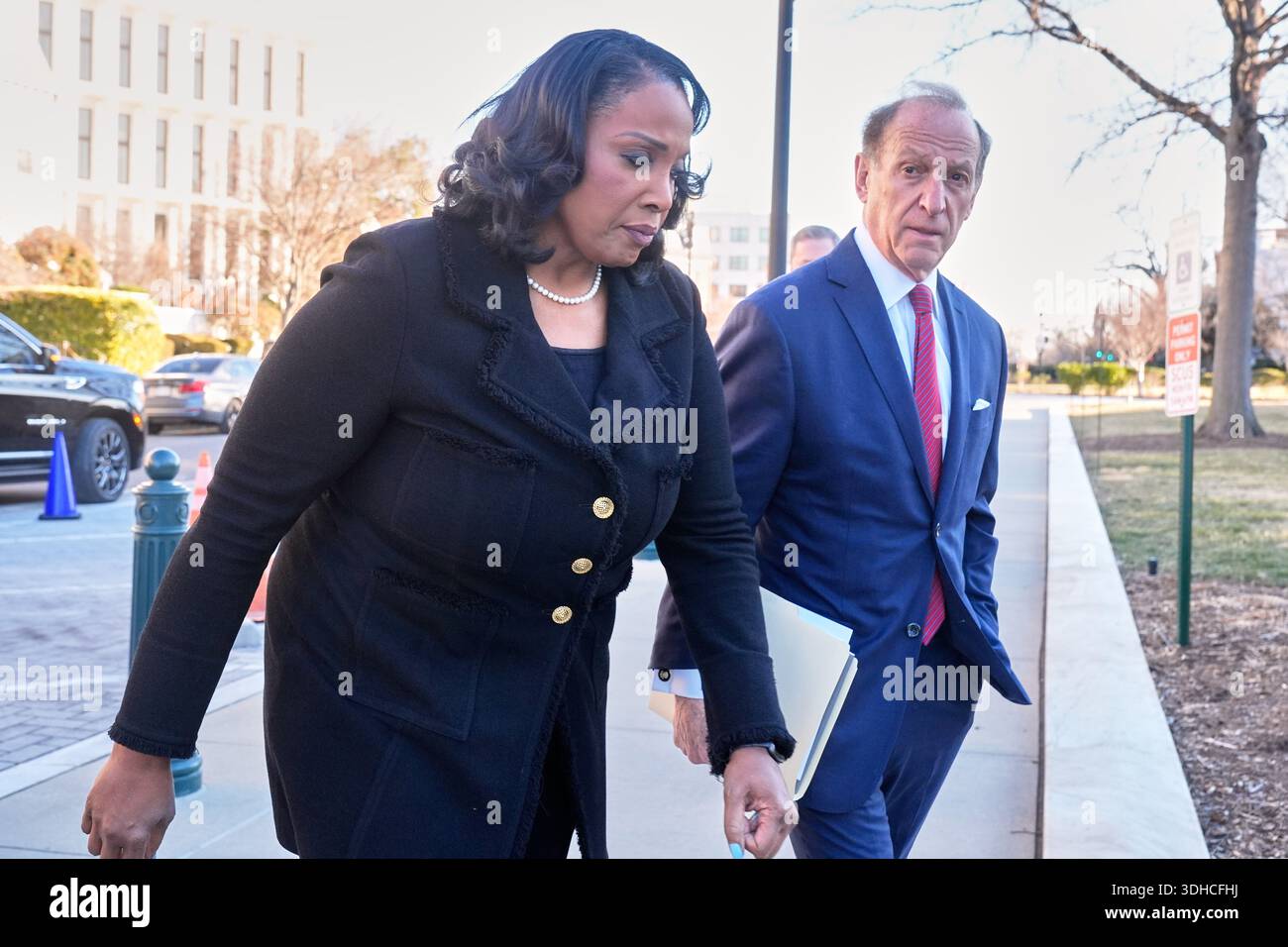 Federal Reserve governor Lisa Cook and attorney Abbe Lowell, arrive at ...