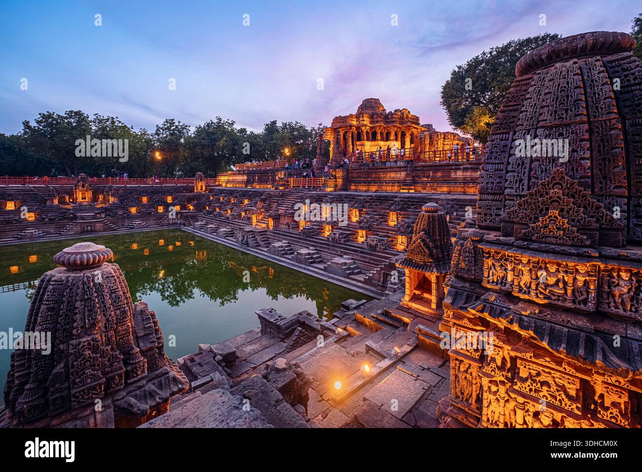 India, Gujarat state, Modhera, Surya temple or Sun temple built in the ...