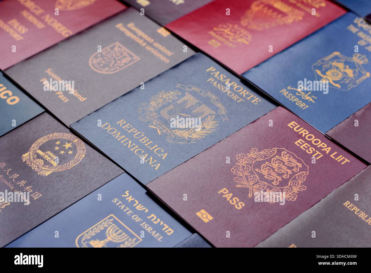 Passports of citizens of different countries of the world, background ...