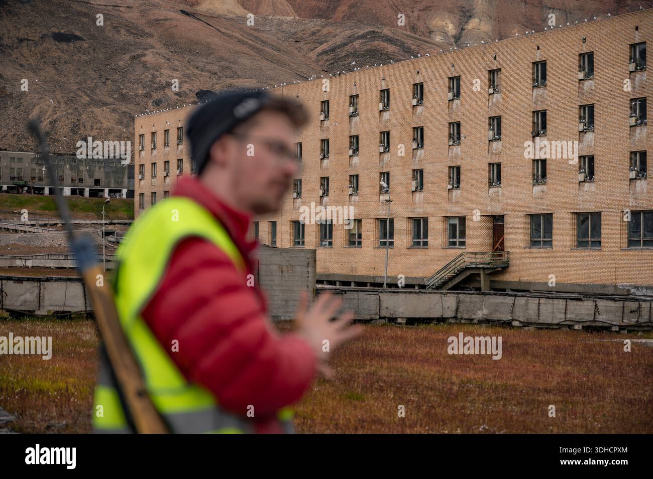 Norway, Svalbard archipelago, Spitsbergen Island, Pyramiden, abandoned ...