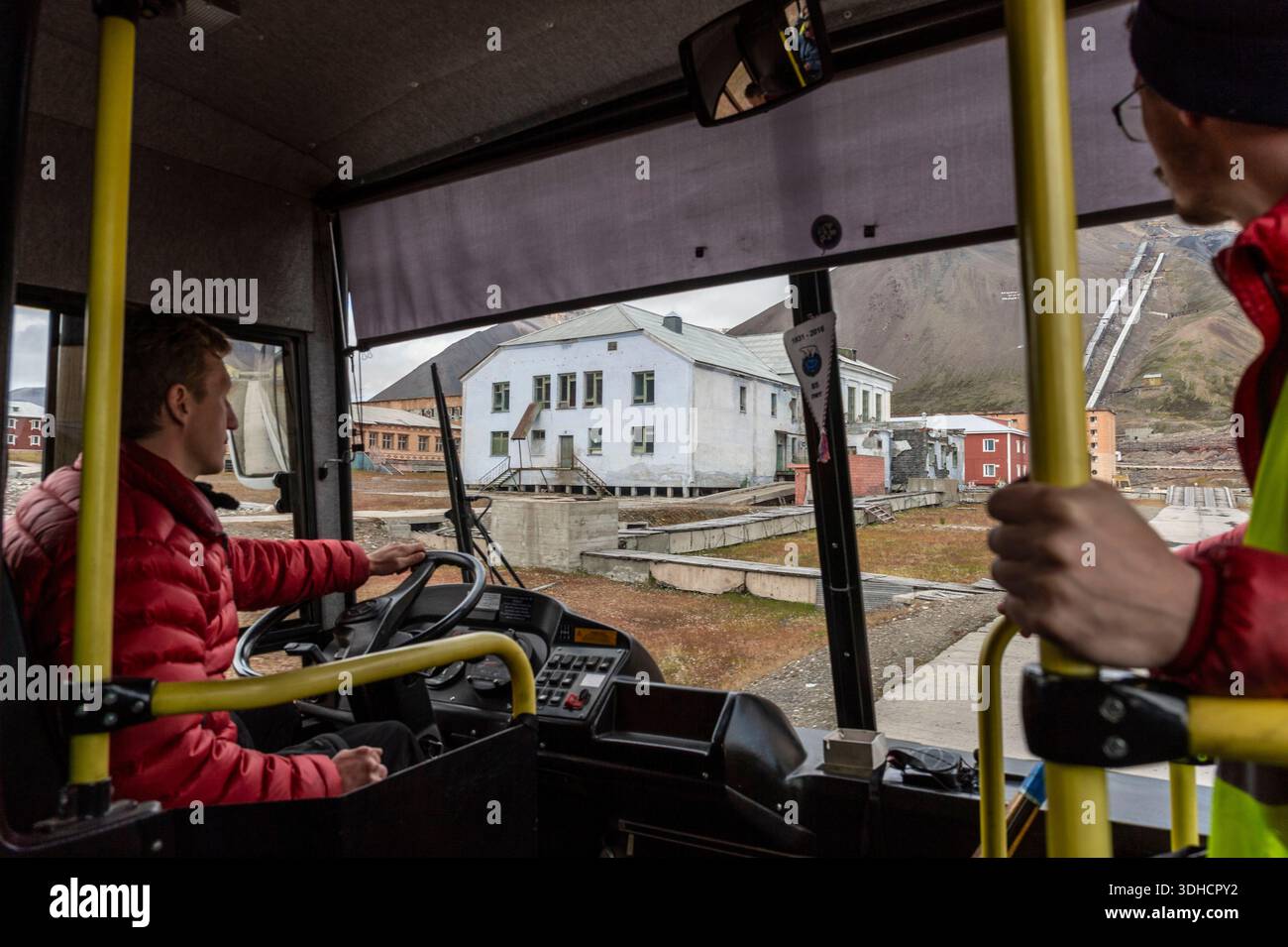 Norway, Svalbard archipelago, Spitsbergen Island, Pyramiden, abandoned ...