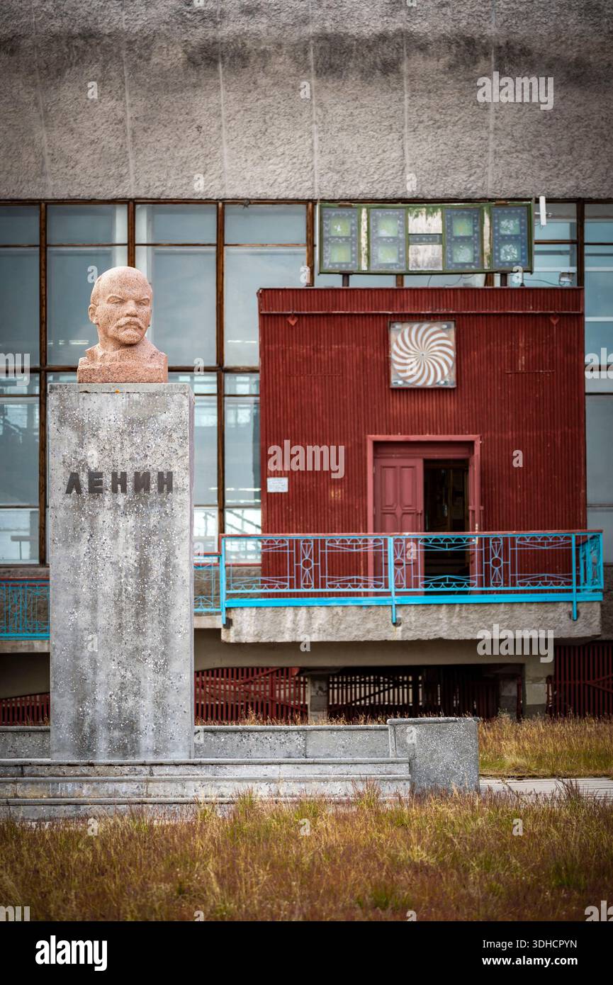 Norway, Svalbard archipelago, Spitsbergen Island, Pyramiden, abandoned ...
