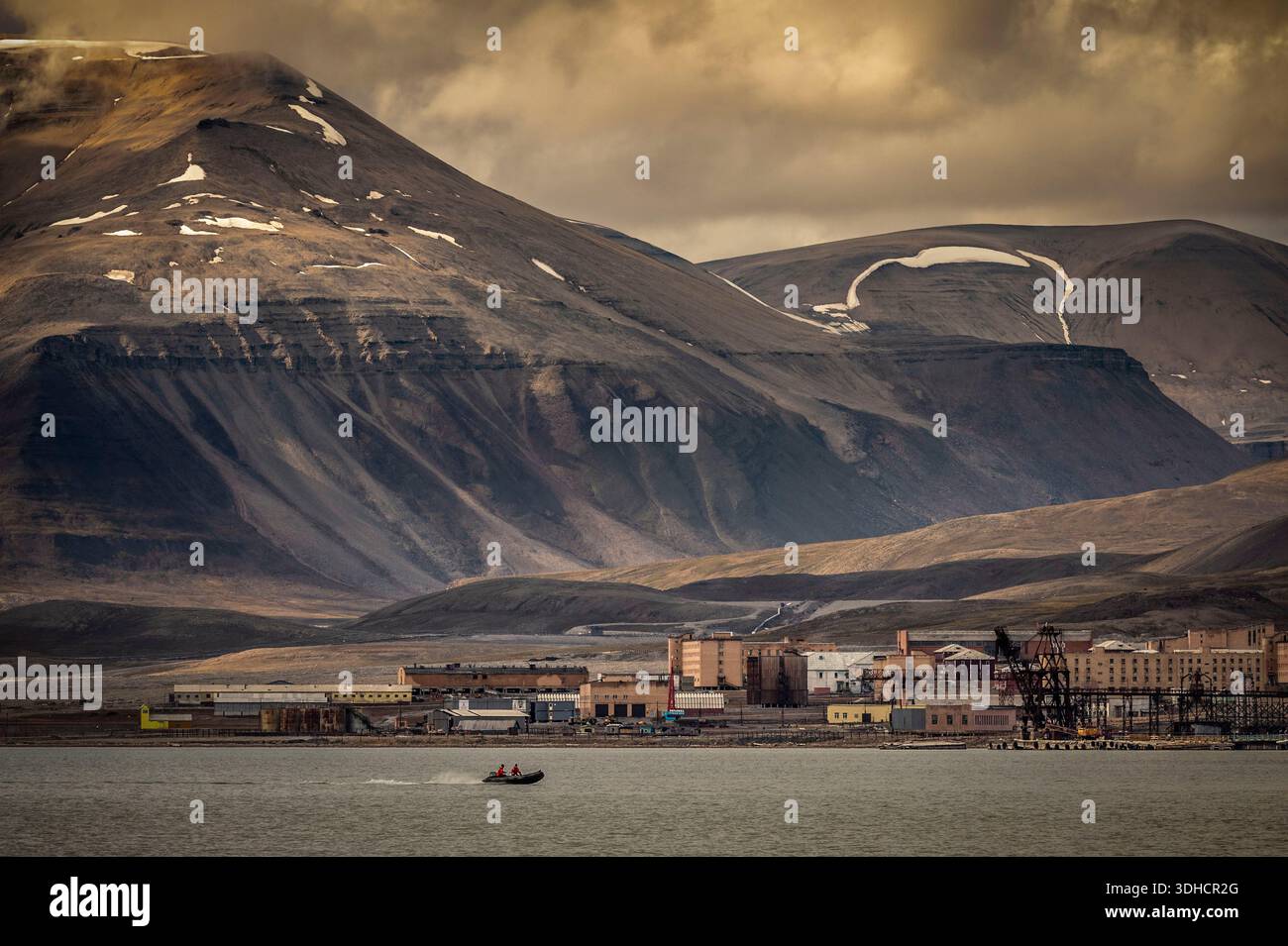 Norway, Svalbard archipelago, Spitsbergen Island, Pyramiden, abandoned ...