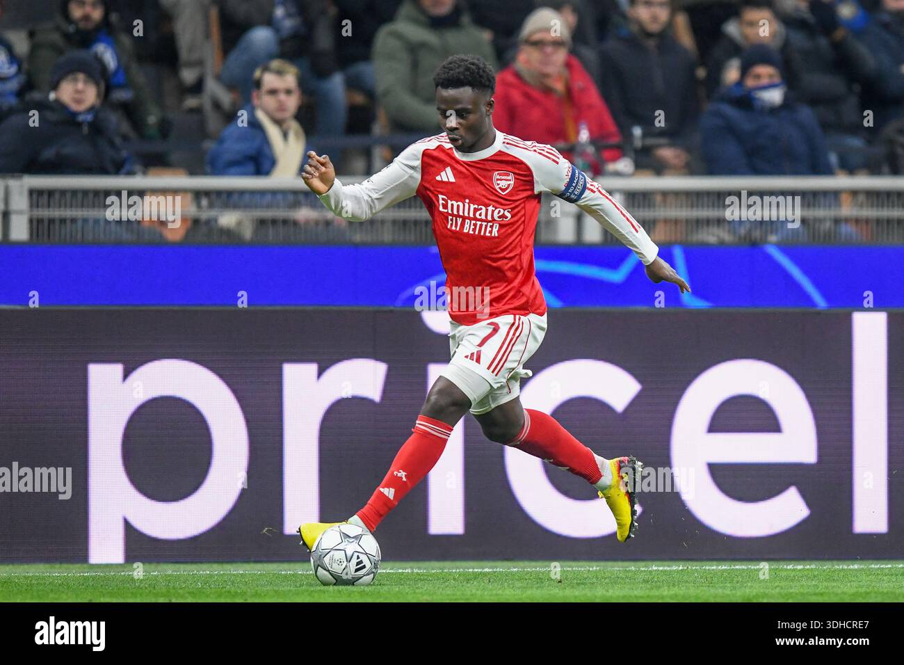 Milano, Italy. 20th Jan, 2026. Bukayo Saka (7) of Arsenal seen during ...