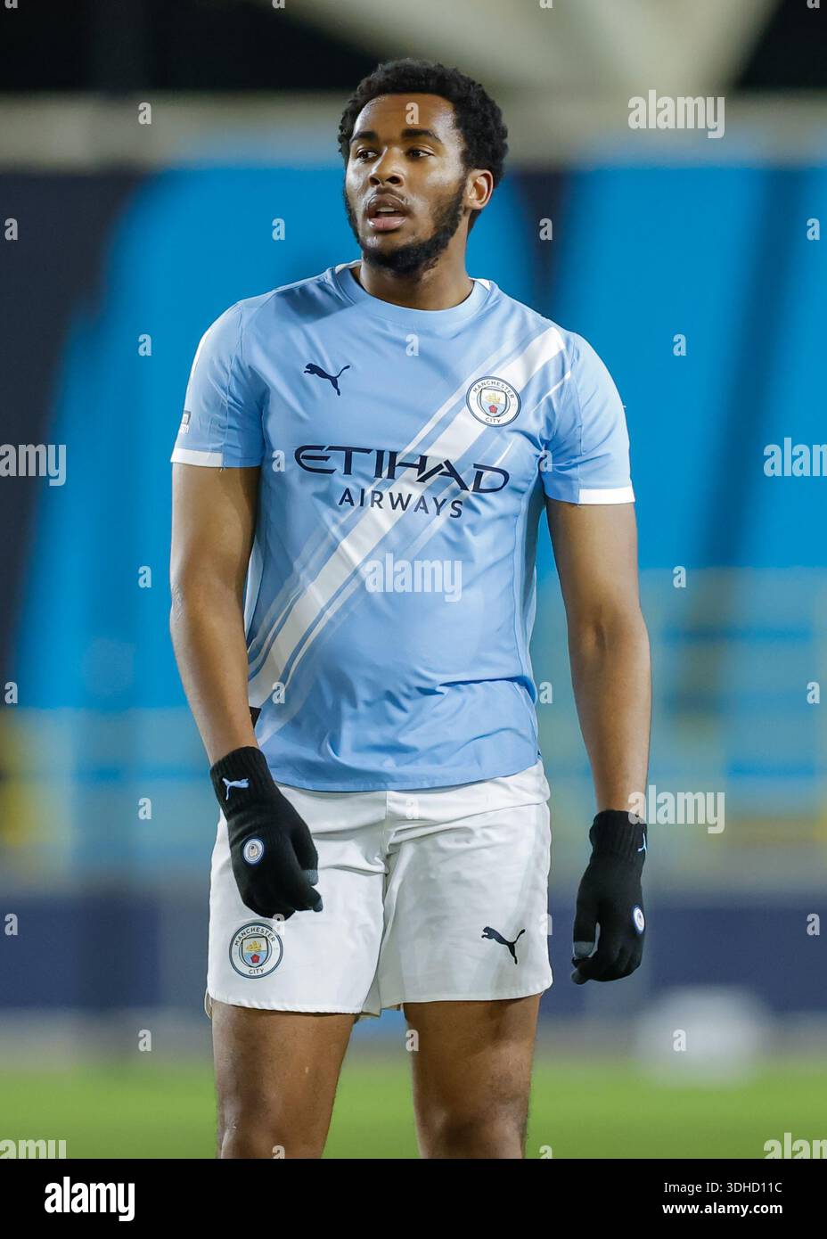 Manchester, UK. 20th Jan, 2026. Isaiah Dada-Mascoll of Manchester City ...