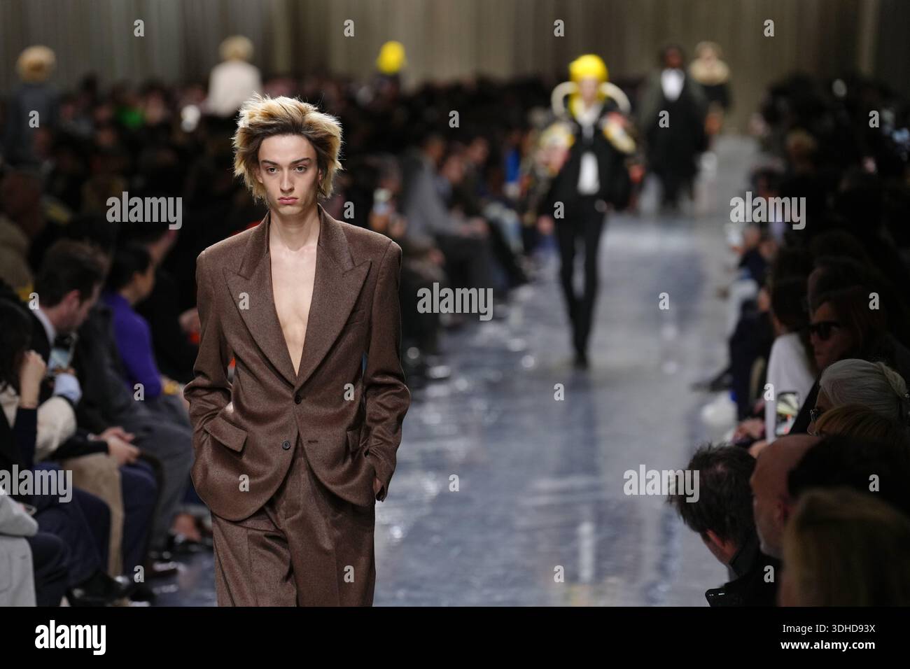 A model wears a creation as part of the Dior Fall/Winter 2026-2027 Men ...
