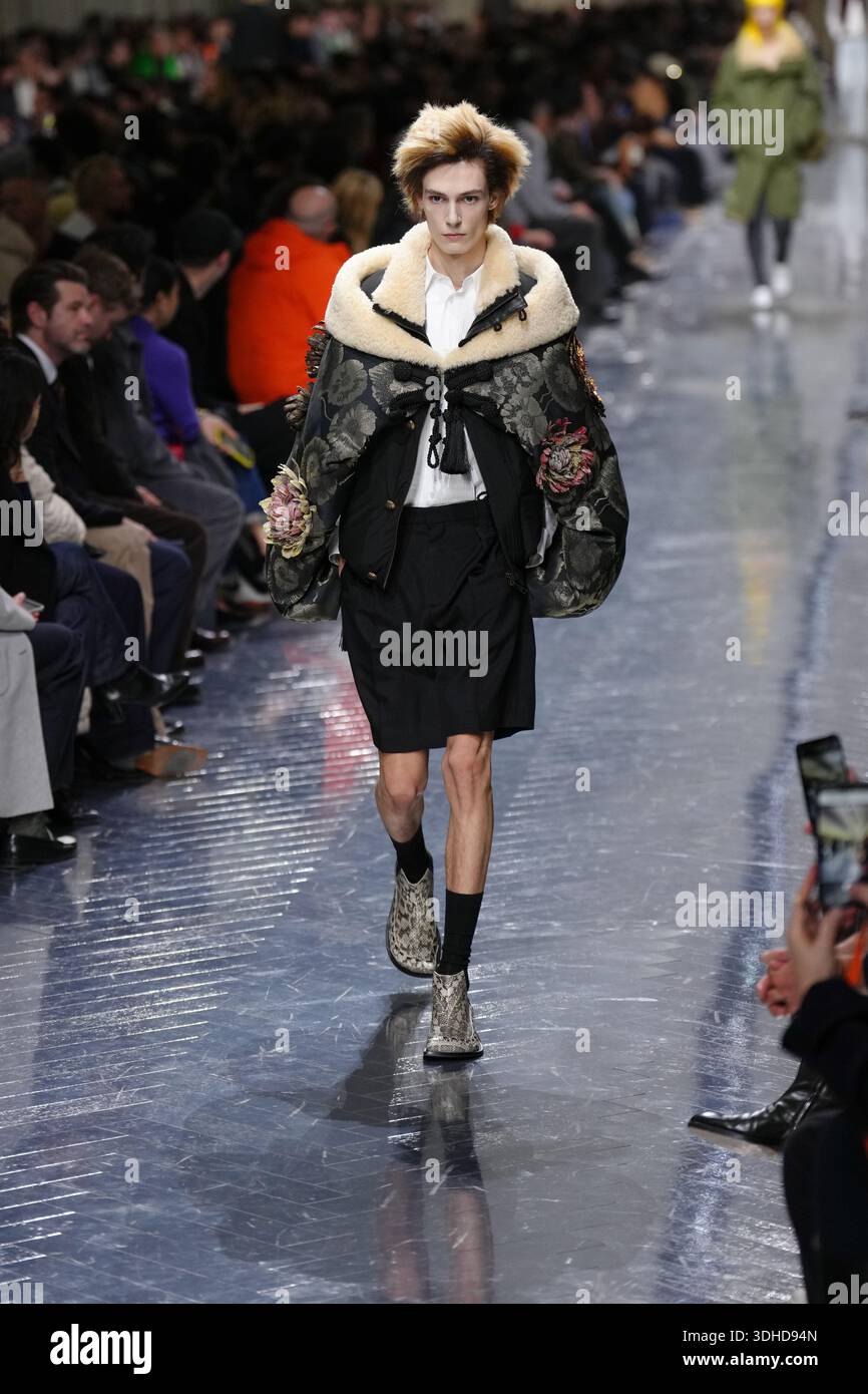 A model wears a creation as part of the Dior Fall/Winter 2026-2027 Men ...