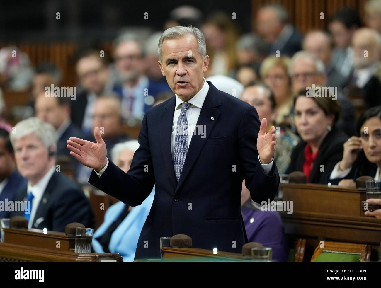 Prime Minister Mark Carney rises during question period on Parliament ...
