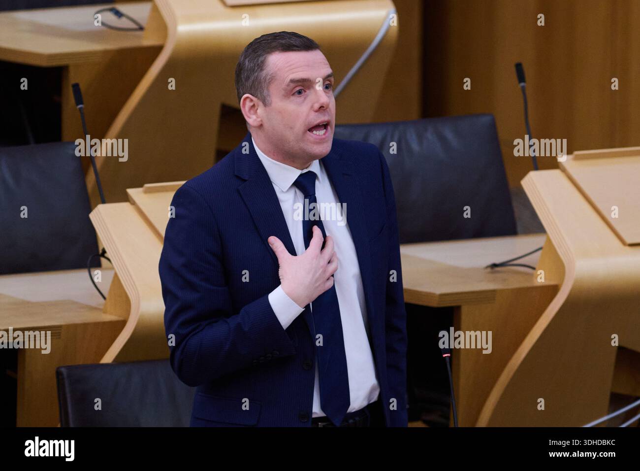 Edinburgh Scotland, UK 21 January 2026. Douglas Ross makes a Point of ...