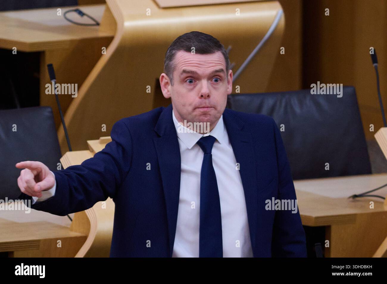 Edinburgh Scotland, UK 21 January 2026. Douglas Ross makes a Point of ...