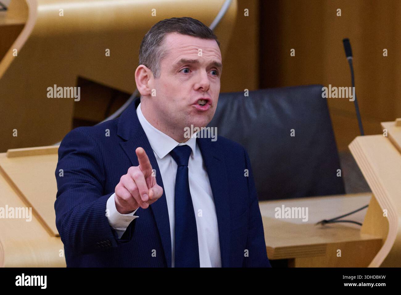 Edinburgh Scotland, UK 21 January 2026. Douglas Ross makes a Point of ...
