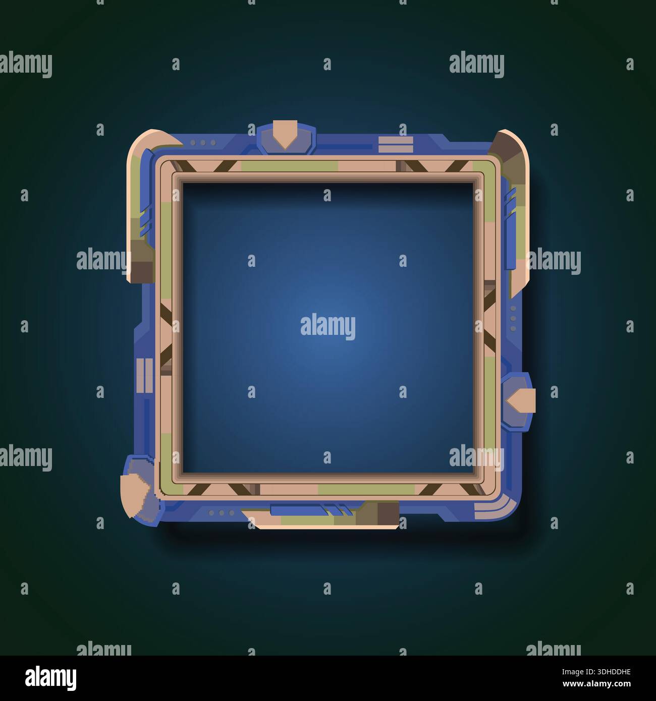 Futuristic Square frame with sci-fi tech style for UI, HUD, game ...