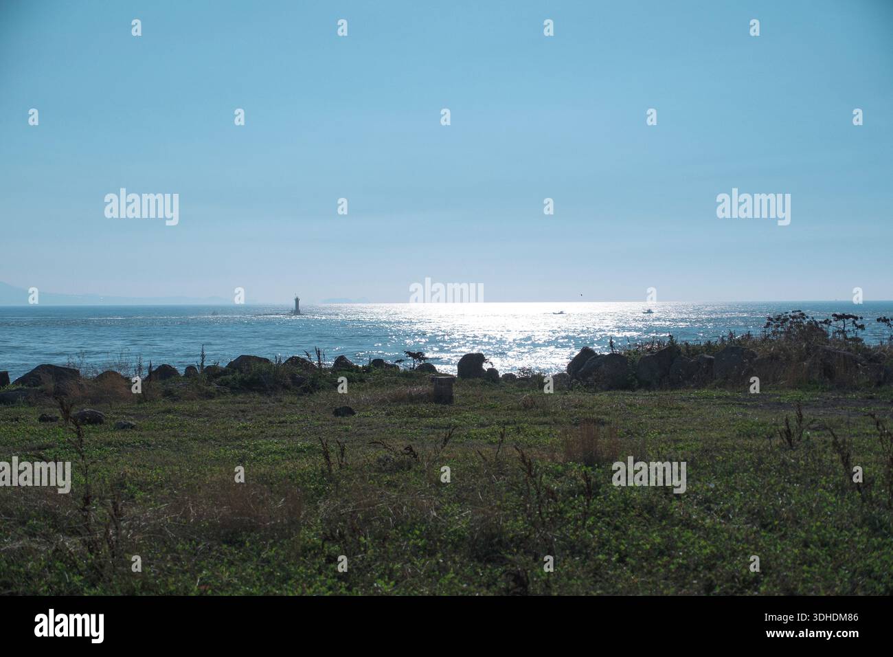 Coastal beach landscape in Jeju Island, South Korea, featuring blue ...