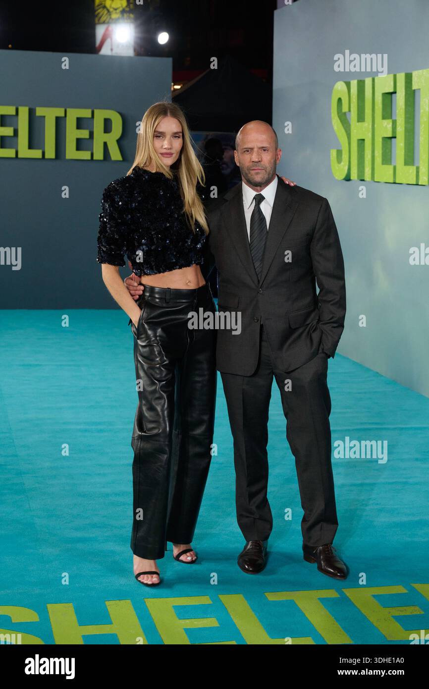 Rosie Huntington-Whiteley and Jason Statham pictured attending the UK ...