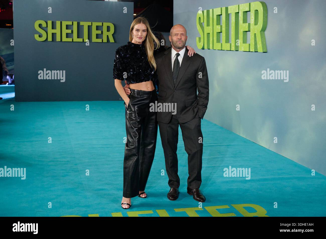 Rosie Huntington-Whiteley and Jason Statham pictured attending the UK ...