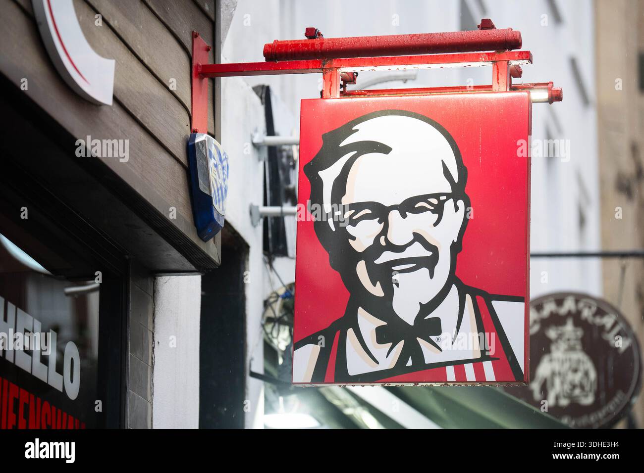 A KFC logo on a storefront in Bayswater, west London. Picture date ...
